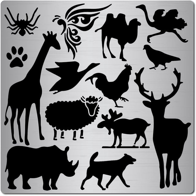 6.3 Inch Metal Animal Stencil Template Stainless Steel Butterfly Spider ...