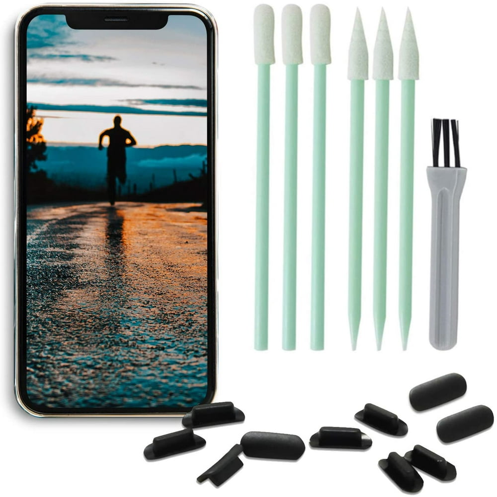 PortPlugs Port Covers (10 Pack) + 7 Piece Cell Phone Cleaning Kit, Anti ...