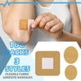 100 pieces of plasters - Soft fabric adhesive knuckle fingertip ...