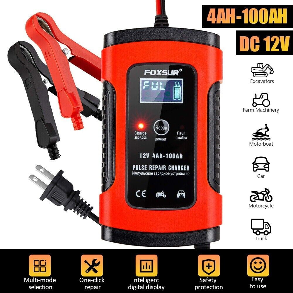 12V Automatic Battery Charger Maintainer - for Motorcycle, Car ...