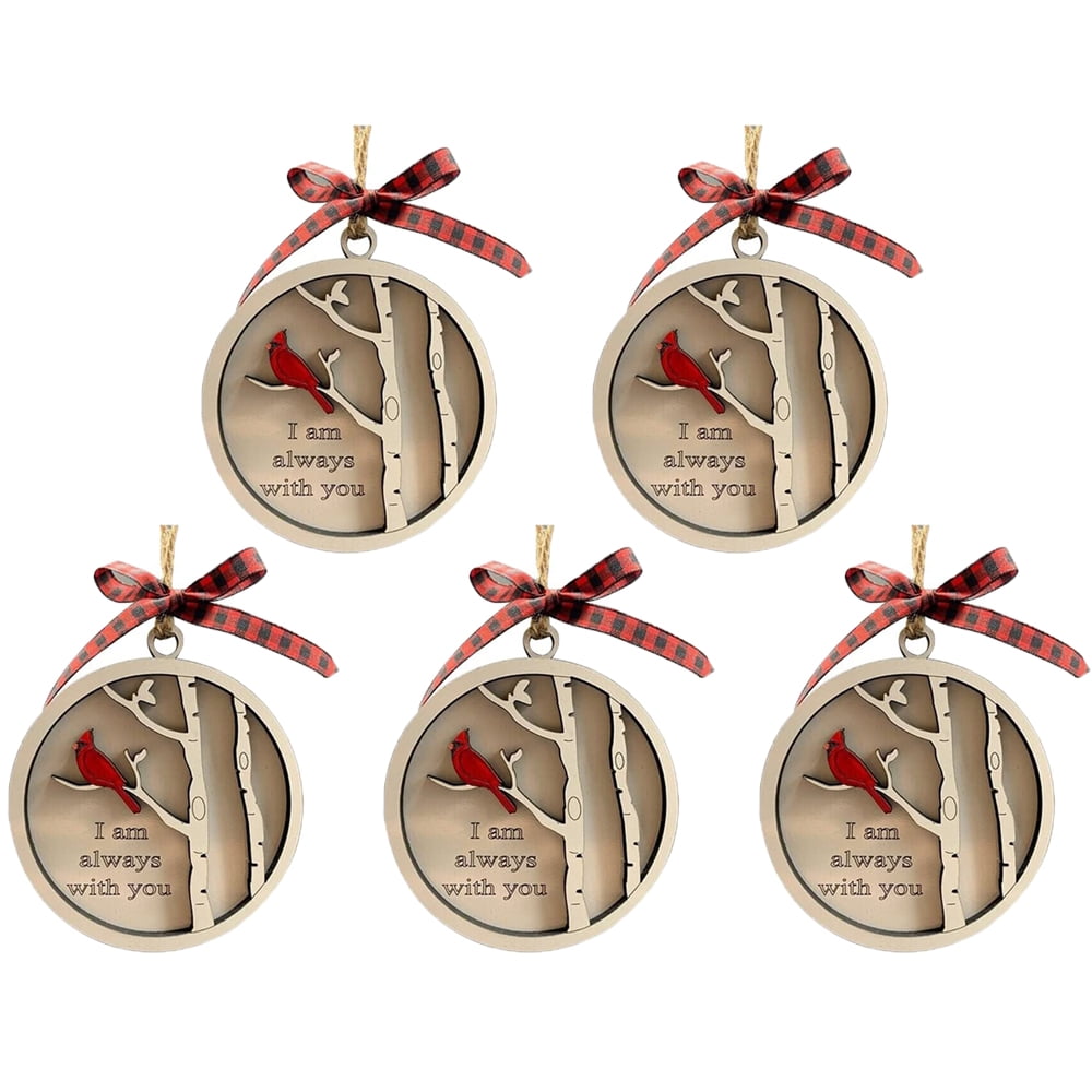 Baywell 5pcs Christmas Cardinal Ornaments Red Cardinals Birds Memorial ...