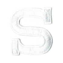 Alphabet Letter - S - Color White - 2" Block Style - Iron On ...