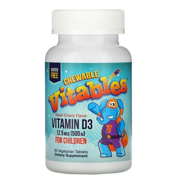 Vitables, Vitamina D3, 500IU, 90 tabletas masticables Vitables 500 IU | Walmart en línea