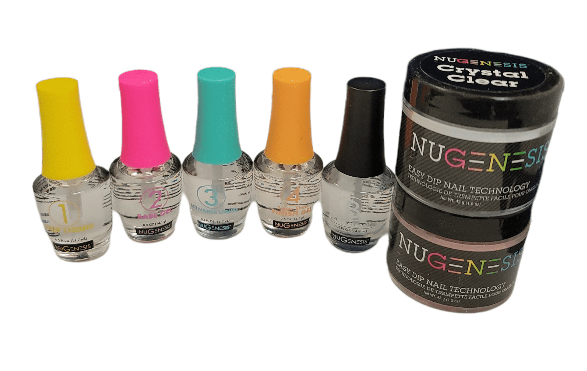 Nugenesis Dipping Powder Starter kit With Crystal Clear Powder (7pcs ...