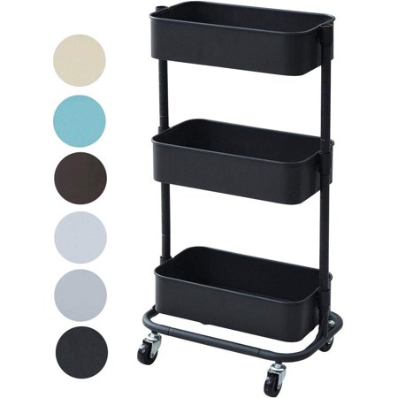 Yamazen Kitchen Wagon Basket Trolley Width 27.5 x Depth 39.5 x Height ...