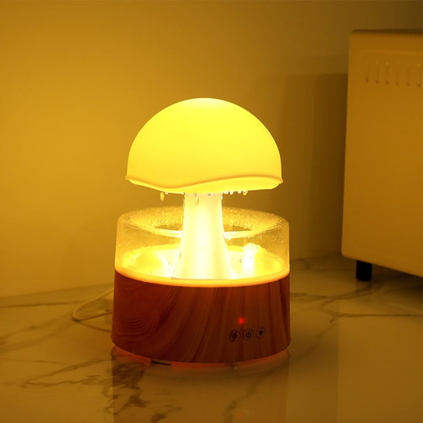 Huadaliy Mushroom Cloud Diffuser with7Color Light(Light Brown ...