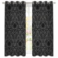 Baroque Style Sheer Curtains 45 Inch Long 2 Panels, Grey Black Skull ...