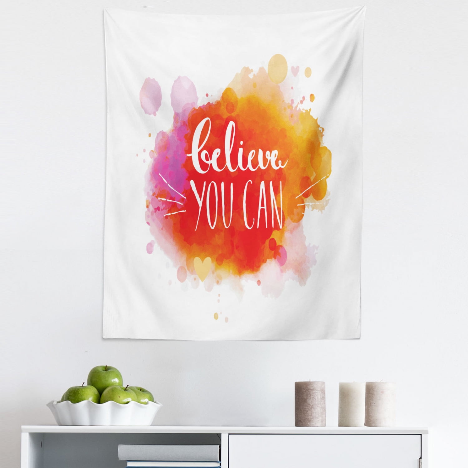 Colorful Tapestry, Believe You Can Words on Warm Toned Color Splashes ...