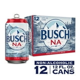 Busch Non-Alcoholic Lager Beer, 12 Pack, 12 fl oz Aluminum Cans, 0.4% ...