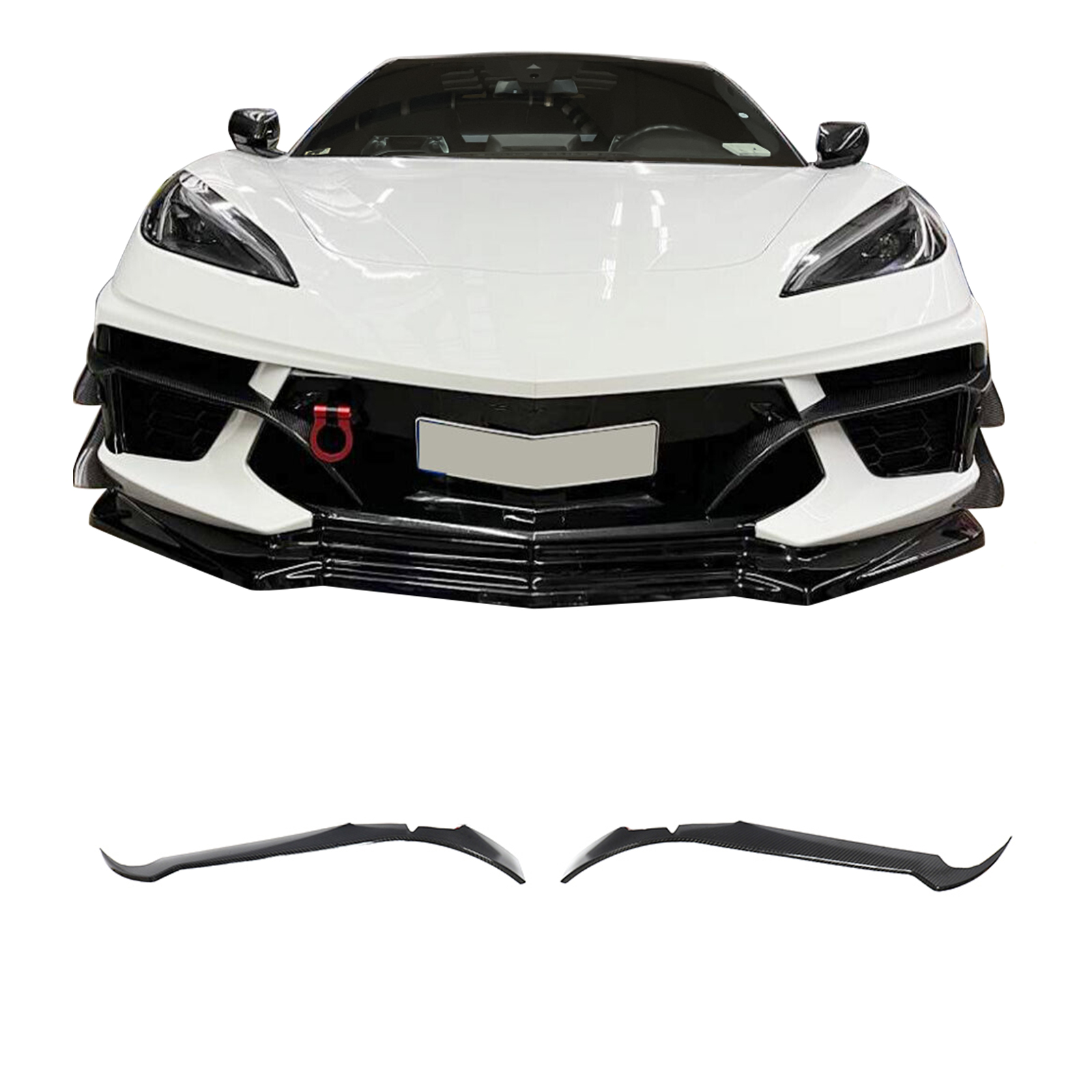 Ikon Motorsports Front Bumper Canards Splitters Compatible With 2020 ...
