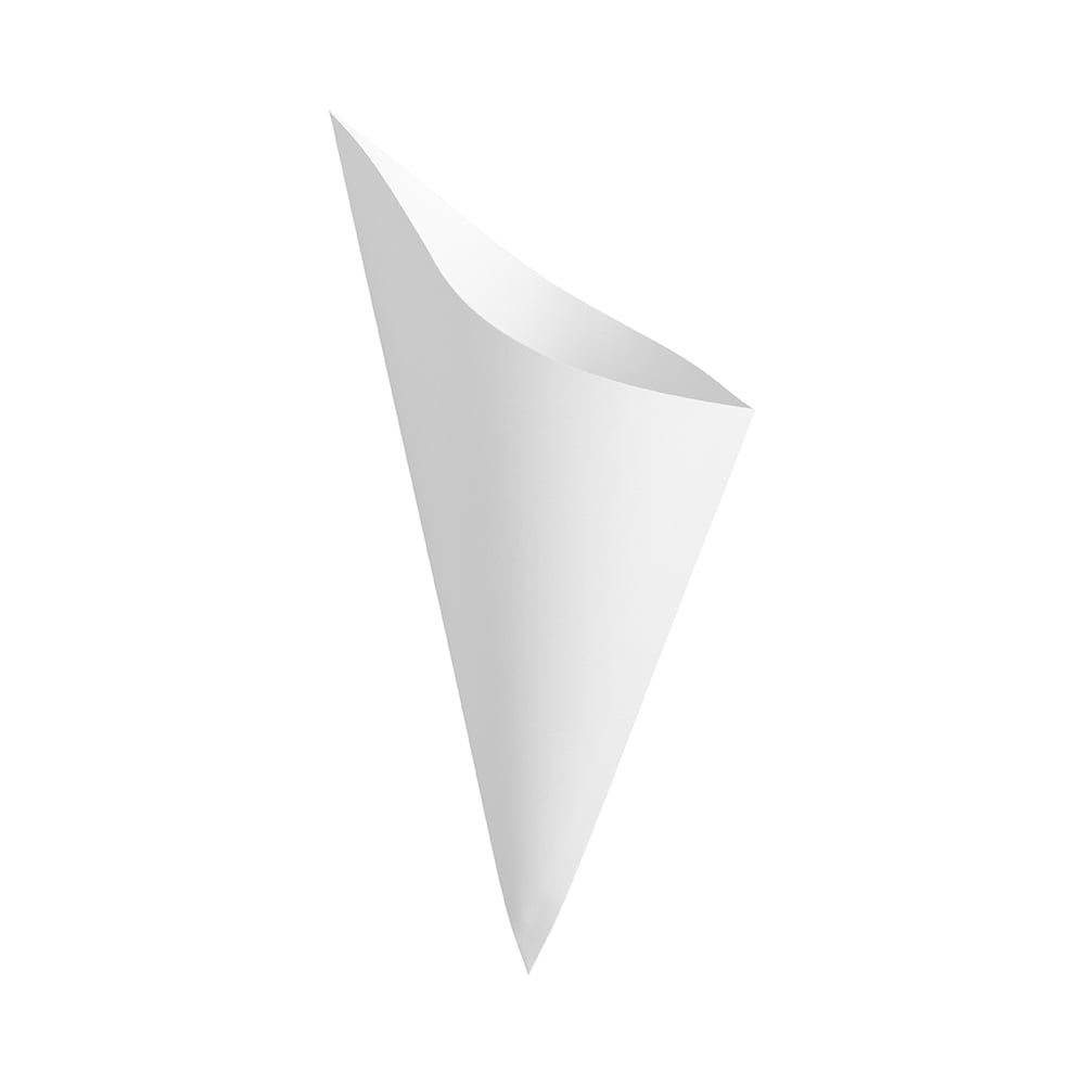 Cone Tek White Paper Food Cone - 11 1/2" x 5 1/2" - 100 count box ...