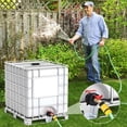 275-330 Gallon Tote Adapter Kit with Brass Shut-Off, Garden Hose ...