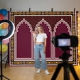 Double Arches Backdrops for Photography, Ethnic Purple Gold Ornate ...