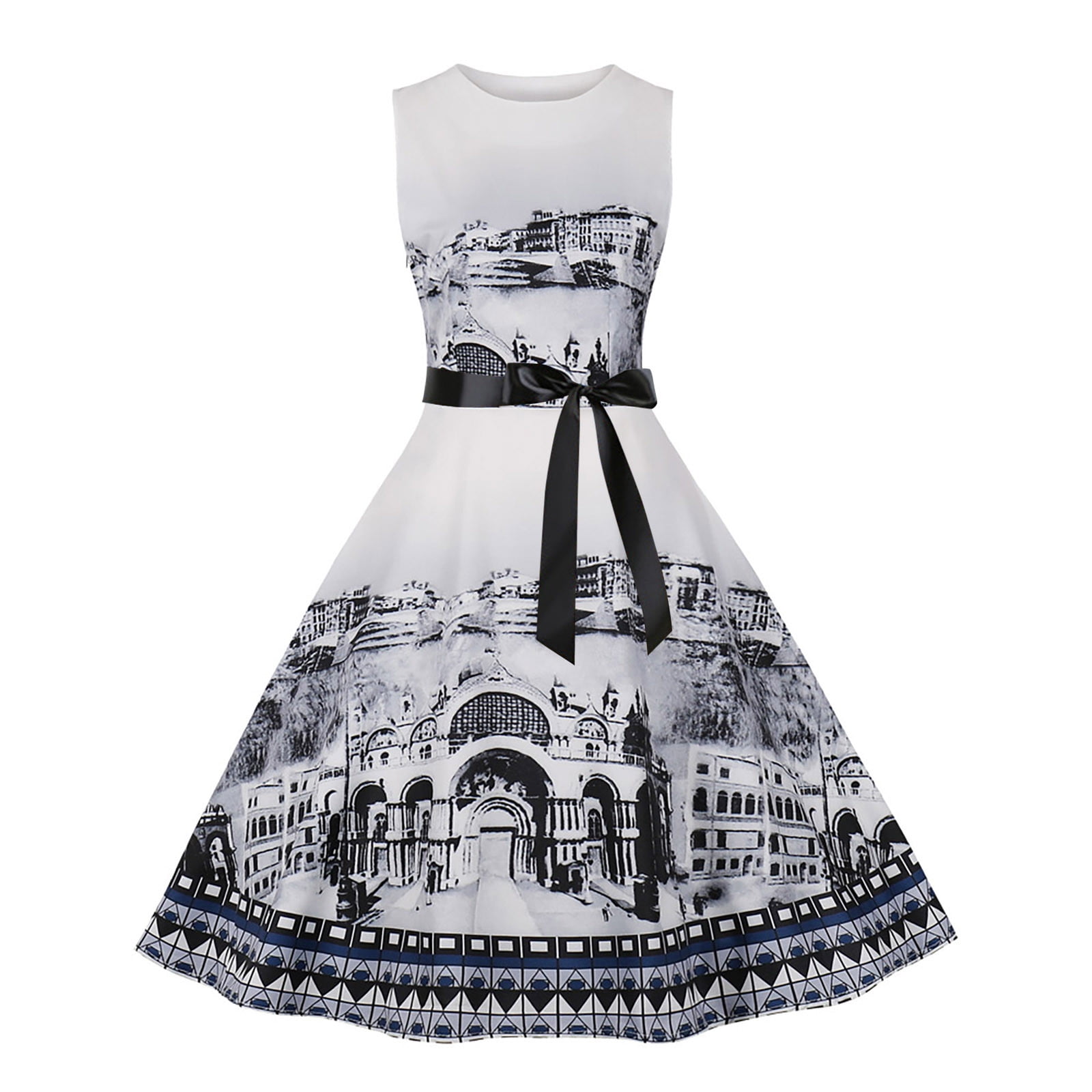 Women's Retro 50's 60's Style Dress Audrey Hepburn Vintage Tea Cocktail ...