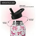 32oz Pink Bow Stainless Insulated Aater Water Bottle with Straw,Bow Gym ...