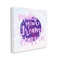 Stupell Industries Inspirational Dreams Happen Stars Purple Sky Quote ...