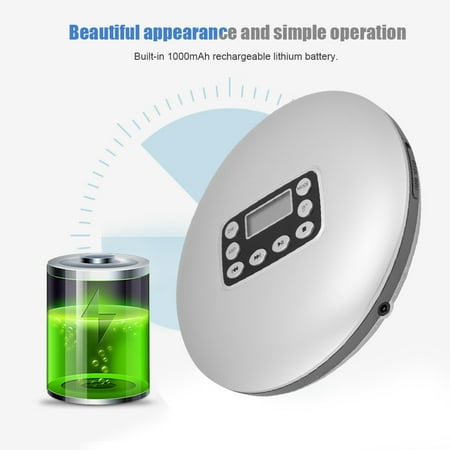 Qiilu CD711 Mini Portable CD Music Player CD-R / CD-RW MP3 Stereo with ...