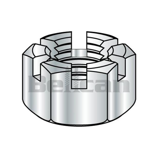 Shorpioen 113NHS 1.12-12 Slotted Hex Nut - Zinc - Box of 50 - Walmart.com