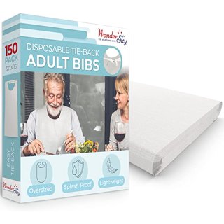 24 Pack - Disposable Adult Bibs Color White - Single Use Bibs for ...