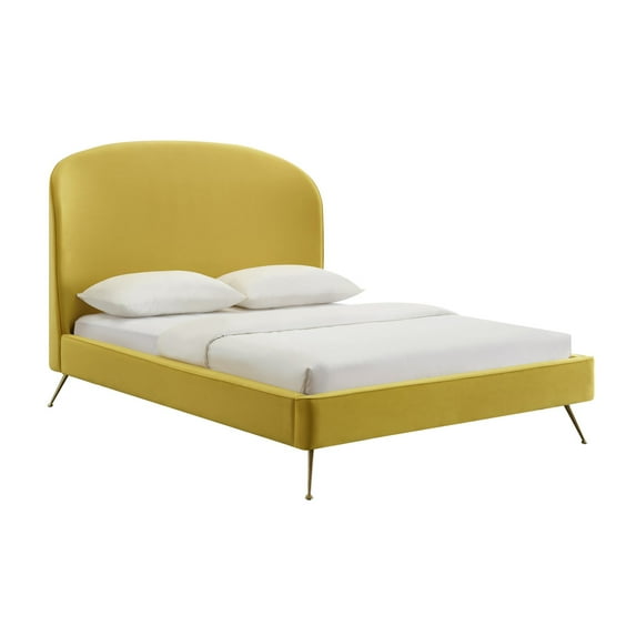 TOV Furniture Vivi Burnt Gold Velvet Bed in Queen - Walmart.com