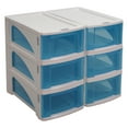 Redmon Designer Stackable Plastic Drawer Storage, Single, Blue, All ...