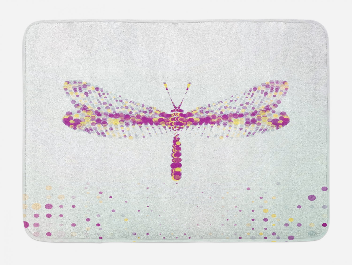 Dragonfly Bath Mat, Futuristic Featured Dragonfly with Spot Effects ...