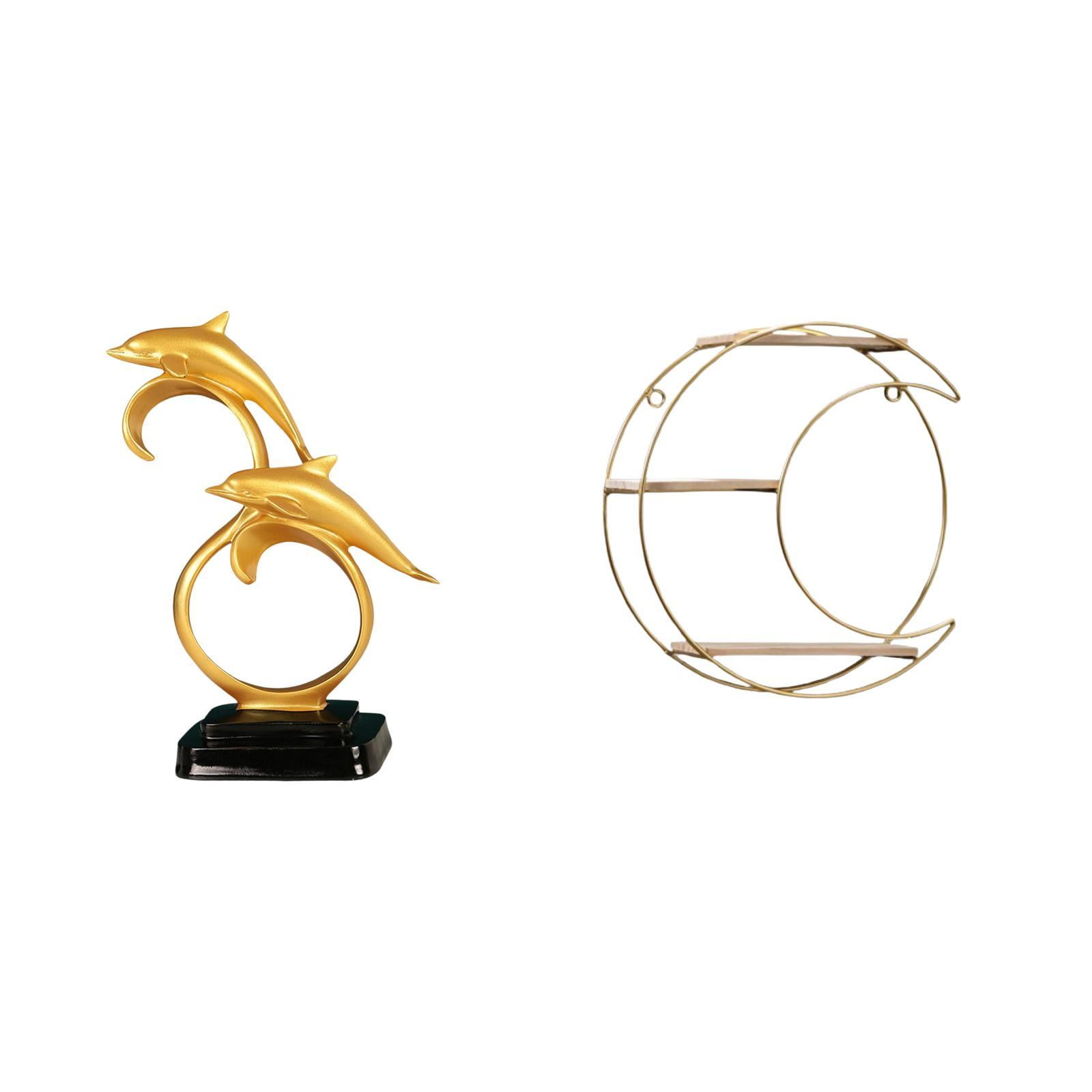 Estante de pared con figura de delfín, estante de metal, escultura de ...