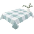 Aqua White Buffalo Check Table Cloth Waterproof Tablecloths, Farmhouse ...