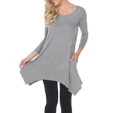 White Mark Women's Solid Color Tunic Top - Walmart.com