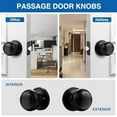Black Door Knob, 10 Pack Round Keyless Doorknobs Interior/Exterior ...