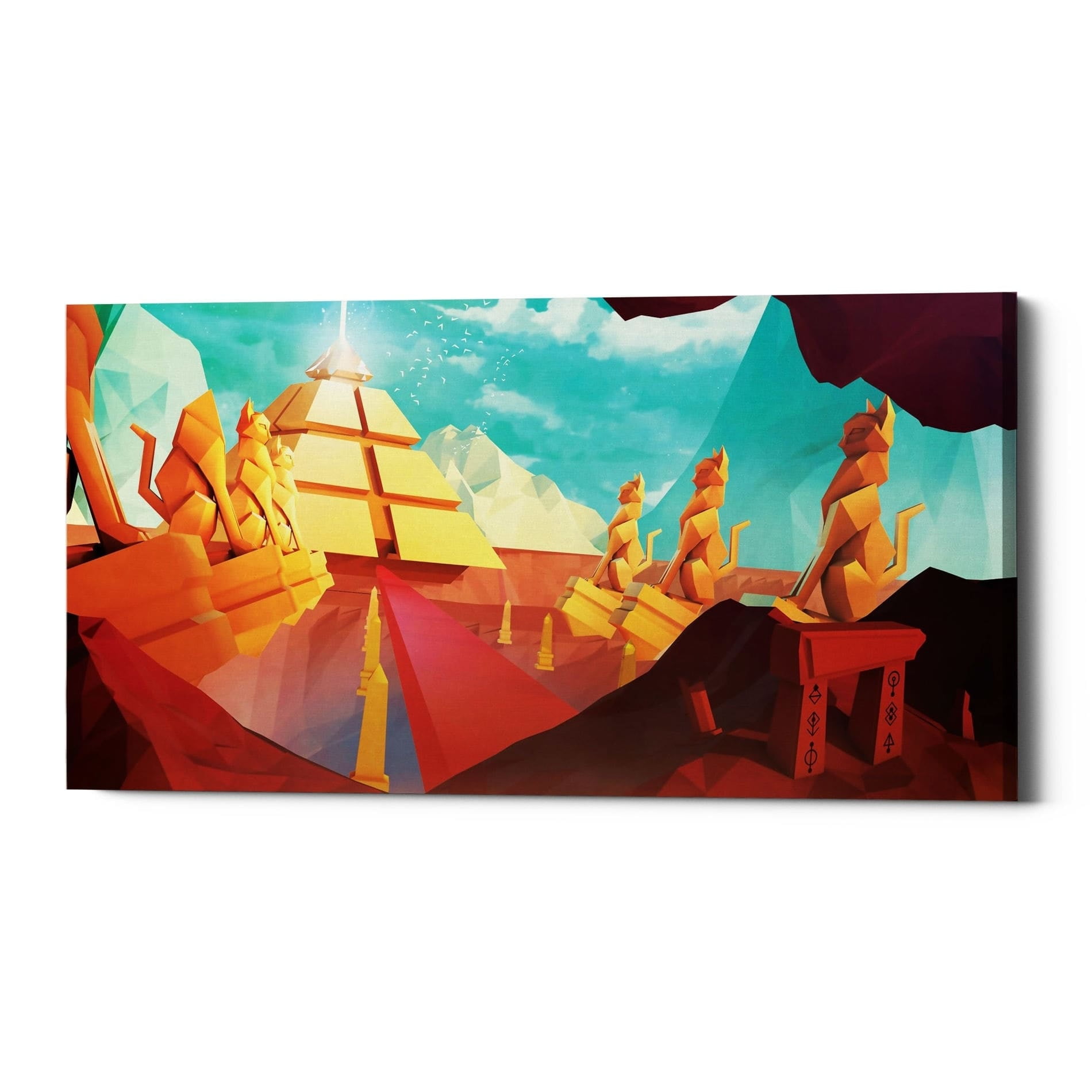 Epic Graffiti "Low Poly Pyramid" by Jonathan Lam, Giclee Canvas Wall ...