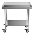 Sioweci 2-Tiers Stainless Steel Work Table with 3-Sided Baffle ...