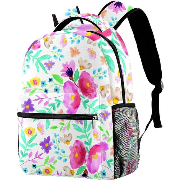 Butterfly Lily Flower Lightweight Backpack Daypacks with Bottle Side ...
