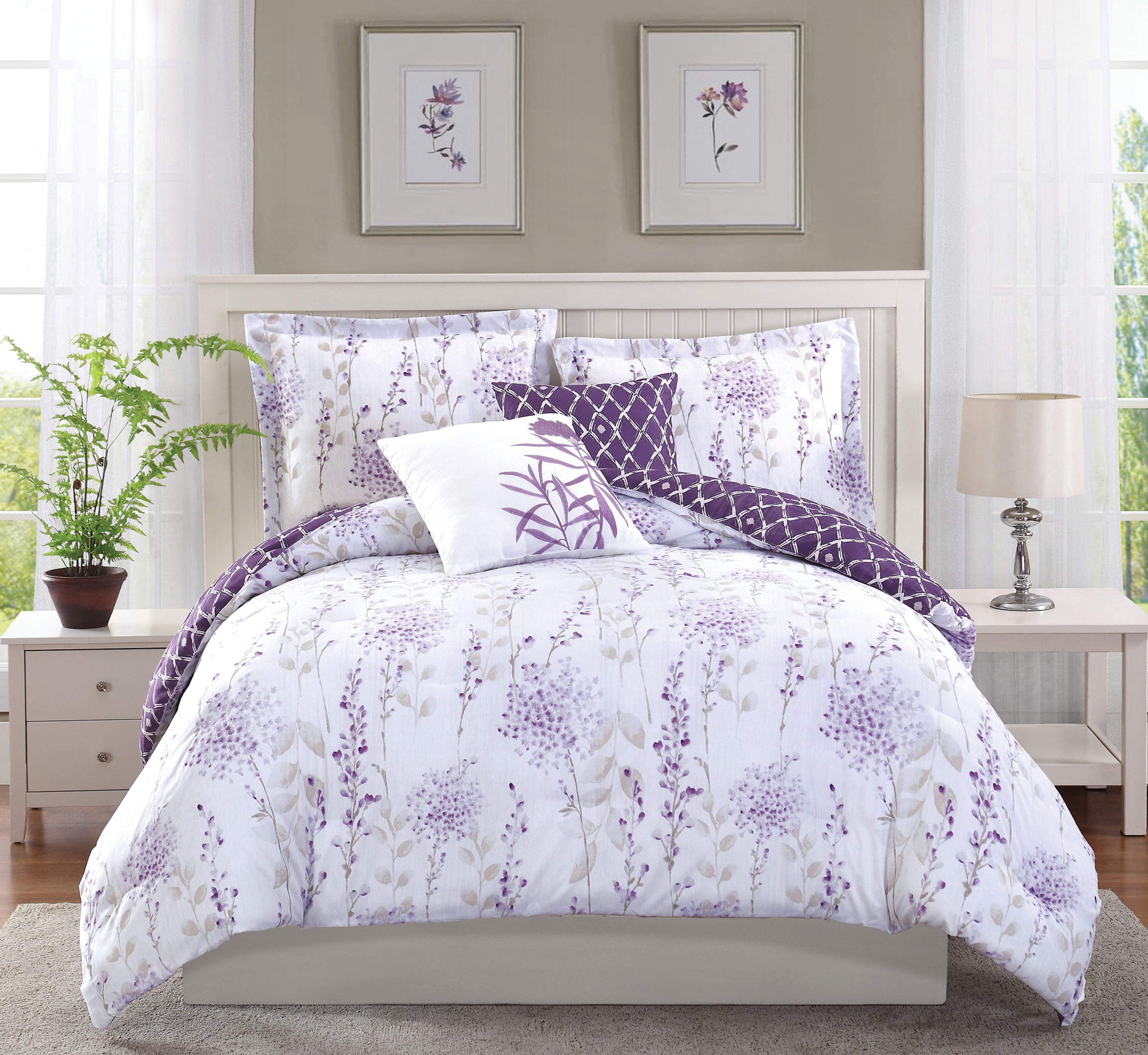 Fresh Meadow 5 Piece Reversible Comforter Set by Creative Home Ideas ...