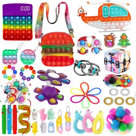 30pcs Fidget Packs Anti-Anxiety Tools, Pop-in-It Fidget Block Set ...