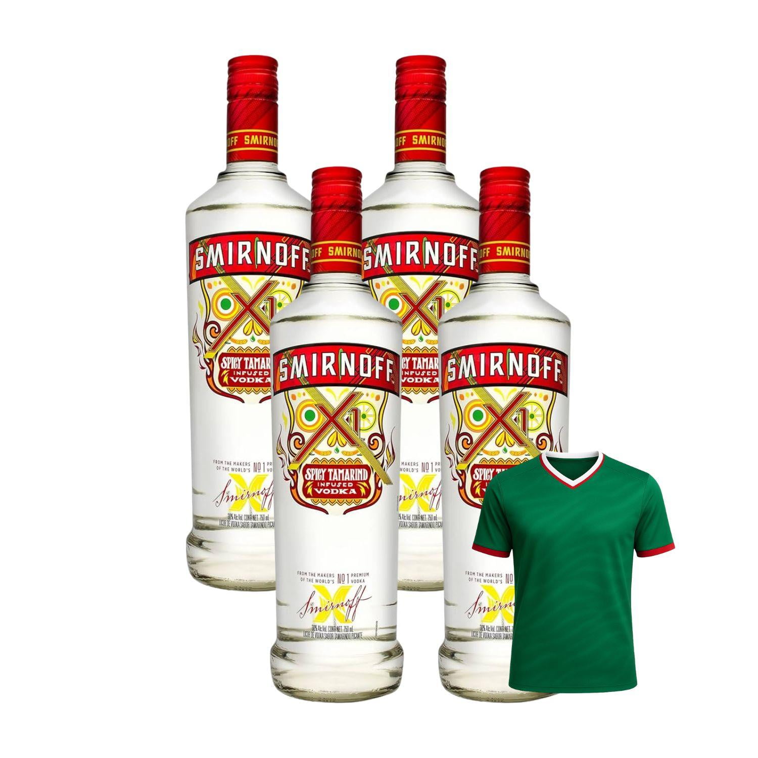4 Vodka Smirnoff Tamarindo 750 ml + Jersey Verde | Walmart en línea