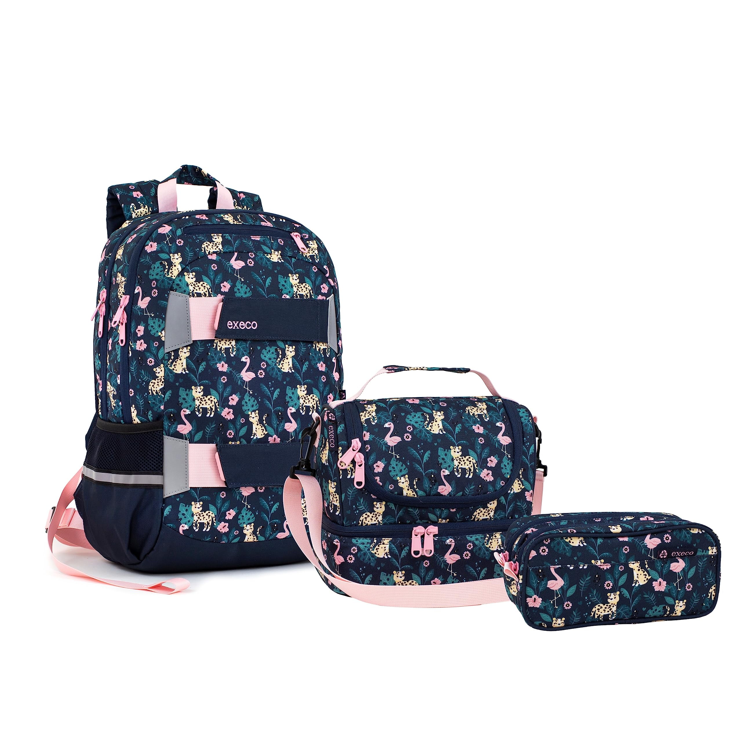 Execo Sac à Dos Designer, Sac à Lunch et Trousse, Ensemble de 3 Pcs ...