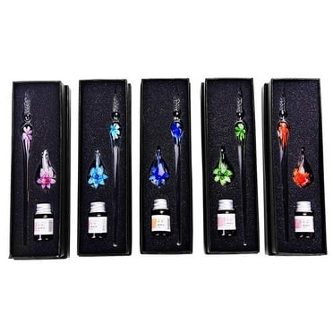 Bueautybox Handmade Glass Dipped Pen Set - Crystal Signature Pen with ...