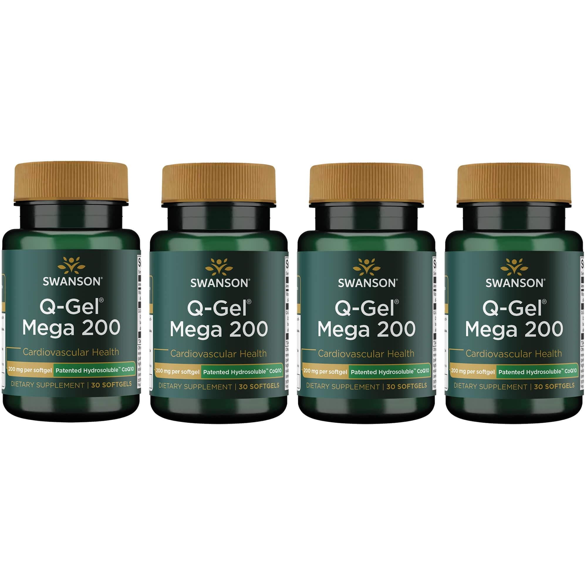 Swanson Q-Gel Mega 200 200 mg 30 Sgels 4 Pack - Walmart.com