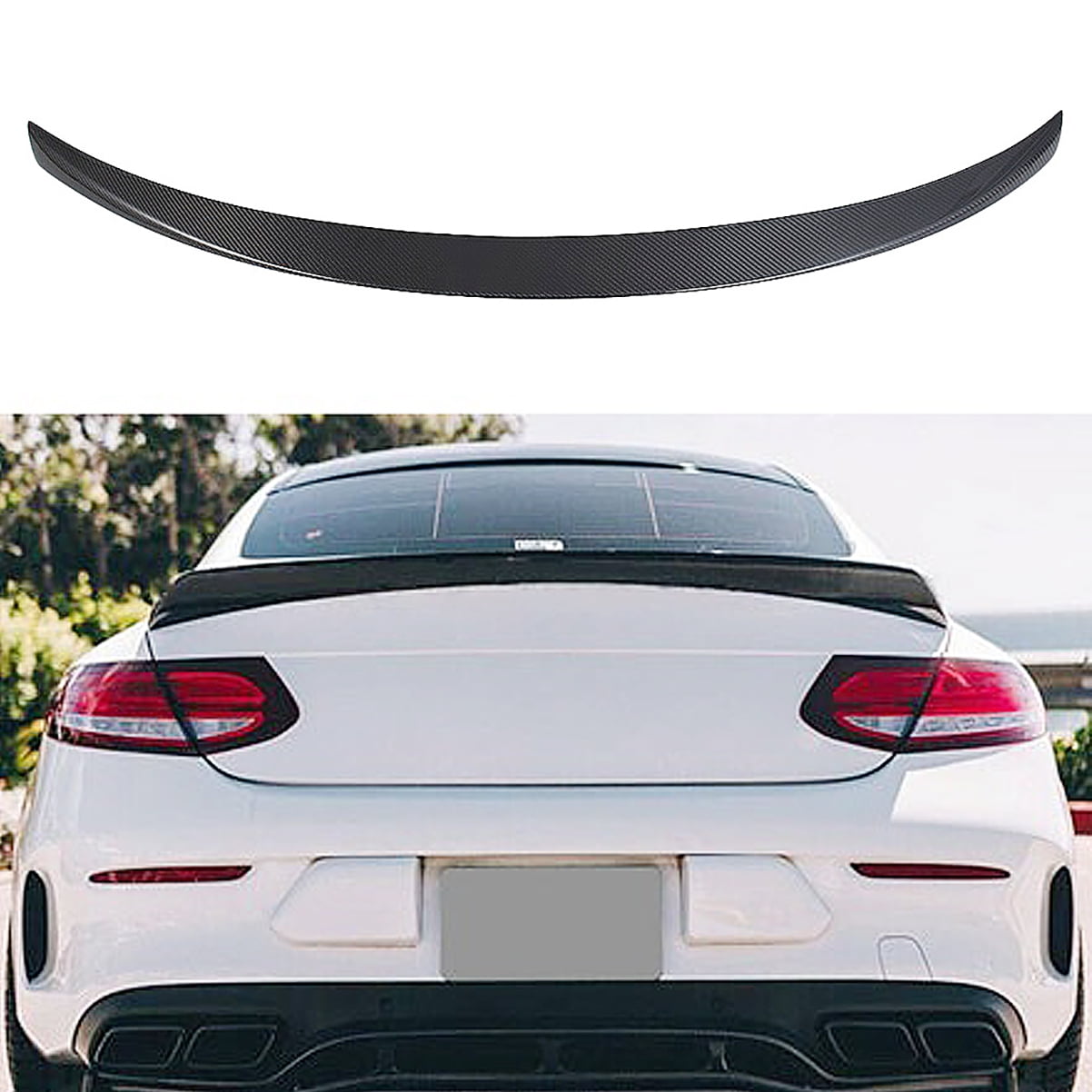 Fit for Mercedes-Benz W205 Coupe 2017-2019 Rear Spoiler Trunk Lid Wing ...