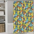Cartoon Pokémon Pikachu Shower Curtain,Shower Curtain liner Washable Waterproof Fabric for ...