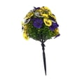 Artificial Pansy Shrub Faux Flowers Ground Spike Outdoor Garden Patio ...