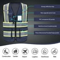 AYKRM High Vis Reflective Navy Safety Vest for Women Men Security ...