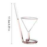 Jierger 201-300ml Creative Glass Spiral Glass Rotating Wine Glass Straw ...