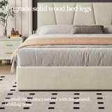 SWQQWEI Upholstered Bed Frame Queen,Pneumatic Bed,with Storage Space ...