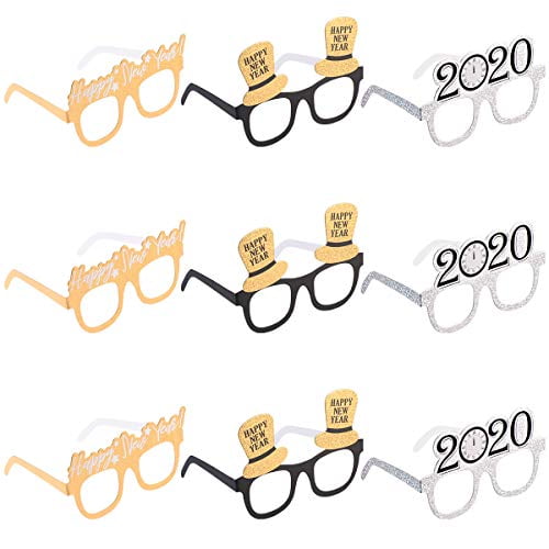 Amosfun Happy New Year Eyeglasses Fancy New Year Party Glasses ...