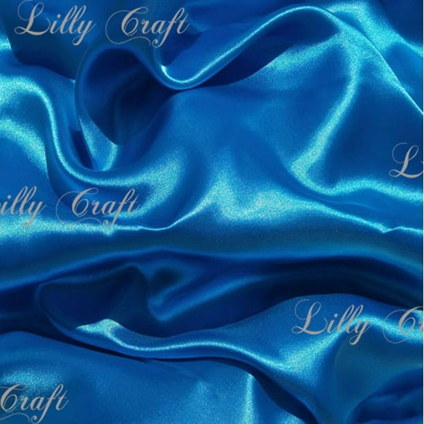 Lilly Craft Bridal Satin Blue Color FABRIC 58-60" Wide Sold by the Yard ...