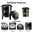 16-inch 3-Tier Vertical Charcoal Smoker Grill - Portable Zinc Alloy BBQ ...