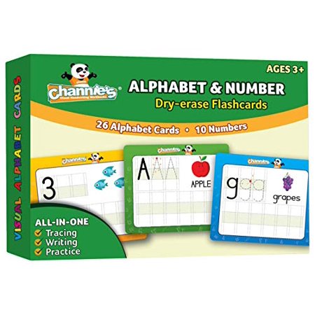 Channie's Dry Erase Alphabet/Number Flash Cards, 5.5W x 4.25 L x 0.25H ...