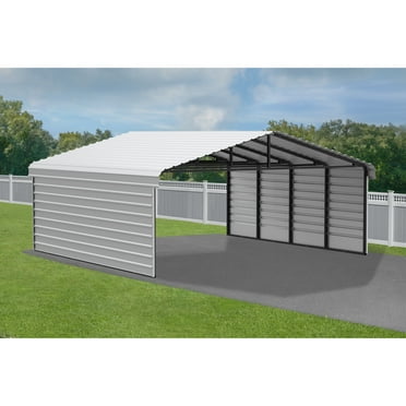 Arrow Steel Carport with 2 Side Wall Kits, 10x15x09 - Walmart.com